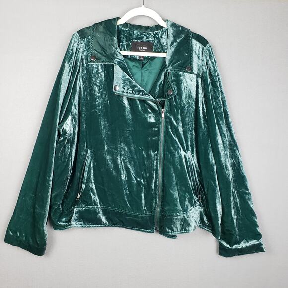 torrid | Jackets & Coats | Torrid Plus Size 3x Velvet Moto Bomber ...